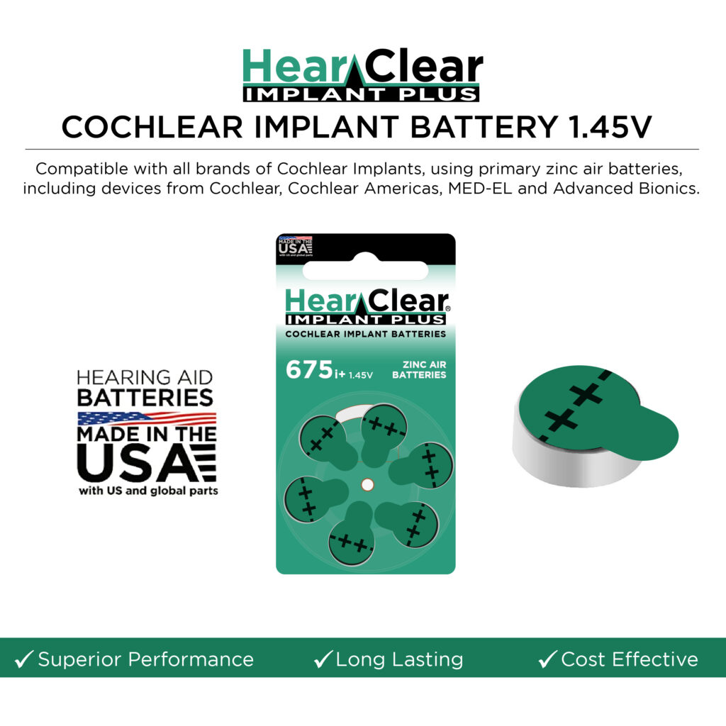 HearClear® Batteries For Hearing Aids and Cochlear Implants
